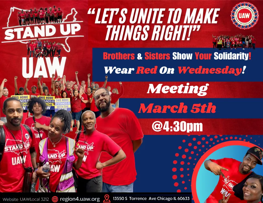 UAW FlexNGate Chicago Local 3212 Membership Meeting | UAW Local 3212